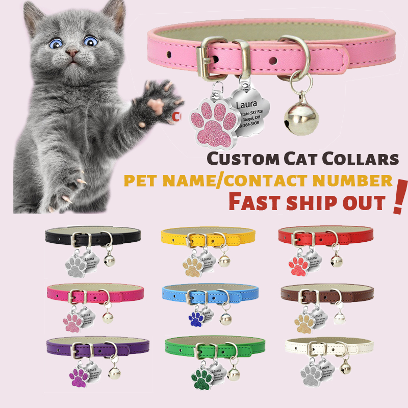 Personalized Dog Cat Tags Engraved Cat Dog Puppy Pet ID Name Collar Tag ...