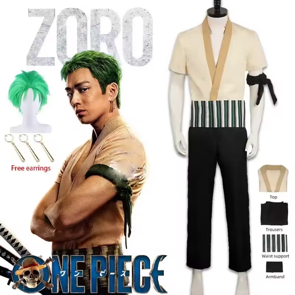 Movie One Piece Roronoa Zoro Cosplay Anime Costume Shirt Pants Outfit ...