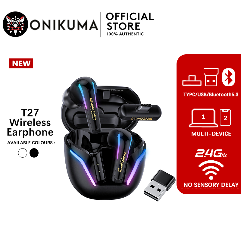 ONIKUMA T27 Bluetooth 5.3 gaming earphone, with three connection modes ...
