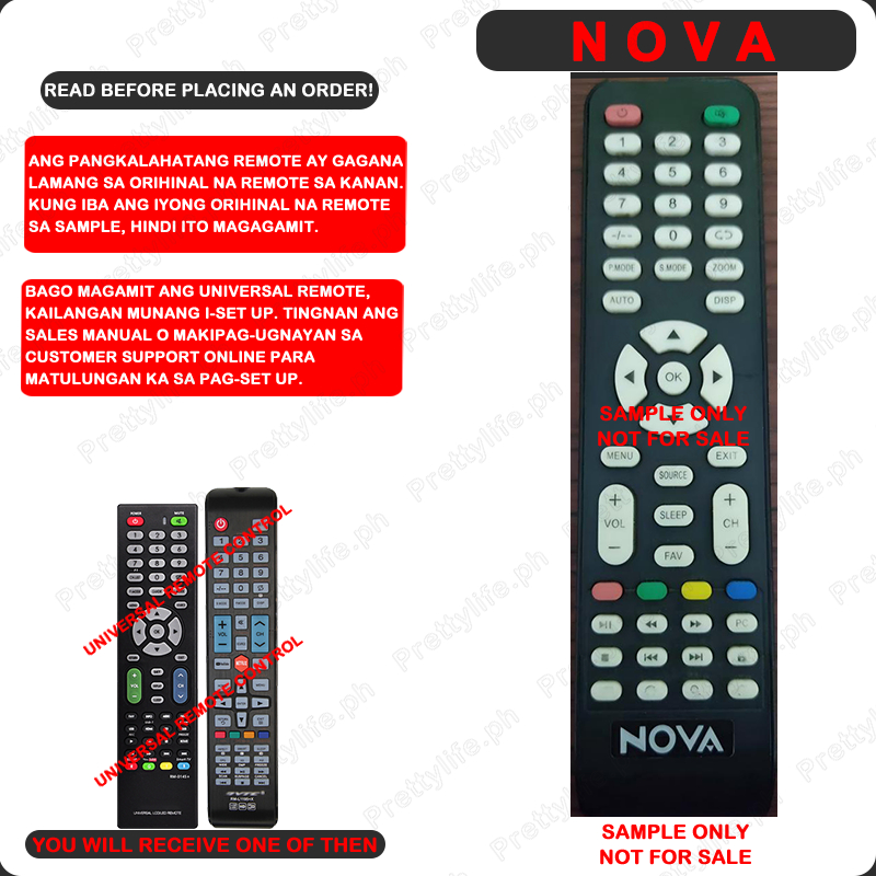 Universal remote control for NOVA smart tv remote na gagana sa tv mo ...