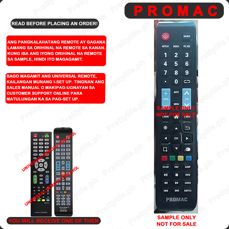 Remote Control For PROMAC TV Remote 100% Universal Smart tv Remote Na ...