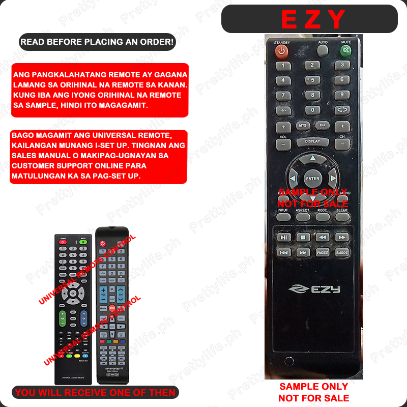 Remote Control for EZY not smart led tv 100% Universal remote na gagana sa tv mo | Shopee ...