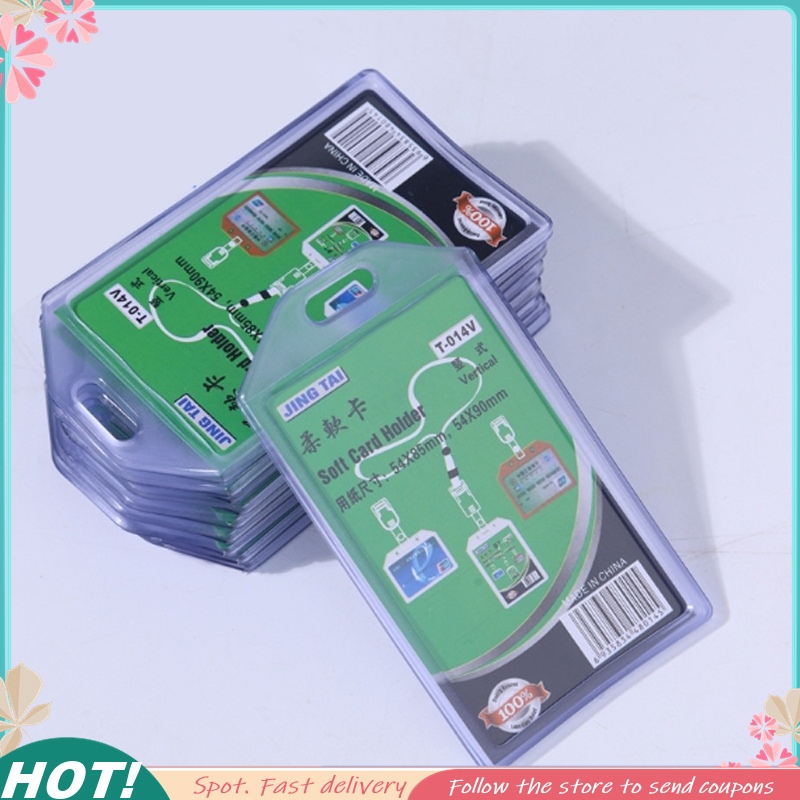 200pcs Jing Tai Soft ID Case Holder Double Sided Jelly ID Protector (1 ...