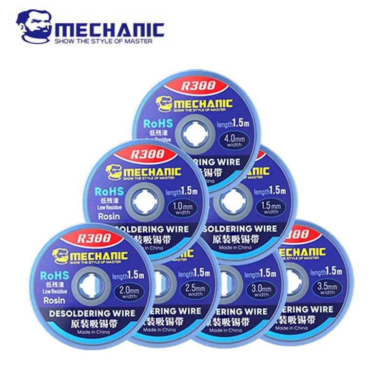 Mechanic R300 Solder Wick Remove Desoldering Wire 1.5mm 2mm 2.5mm 3mm 3.5mm Width 1.5M Length ...