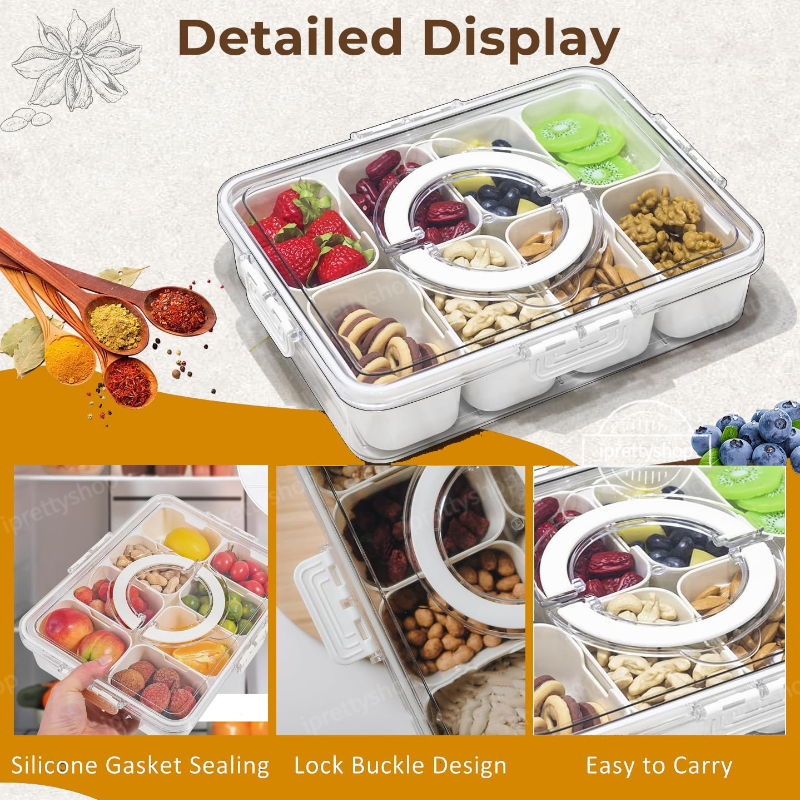 Snack Tray Pots Spice Sealed Box Sealed Storage Container Multi ...