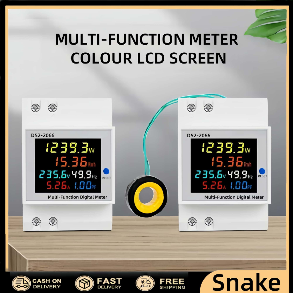 D52-2066 6IN1 din rail AC monitor 220V 380V 100A Voltage Current Power ...