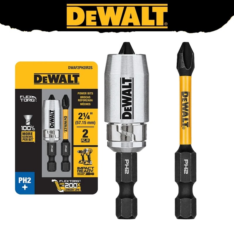 DEWALT DWAF2PH2IR2S FlexTorq Impact Driver Bits Magnetic Sleeve 57MM ...