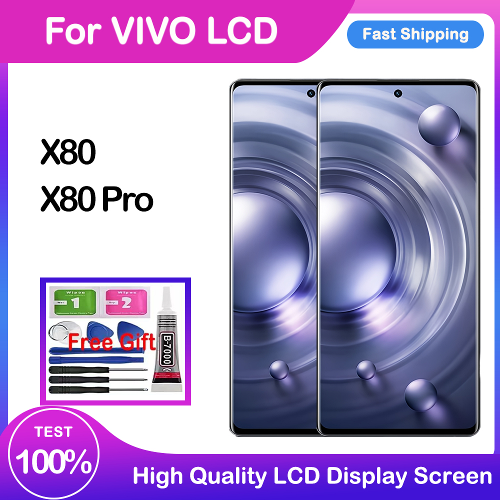 For AMOLED Vivo X80 X80 Pro LCD Display Touch Screen Replacement ...