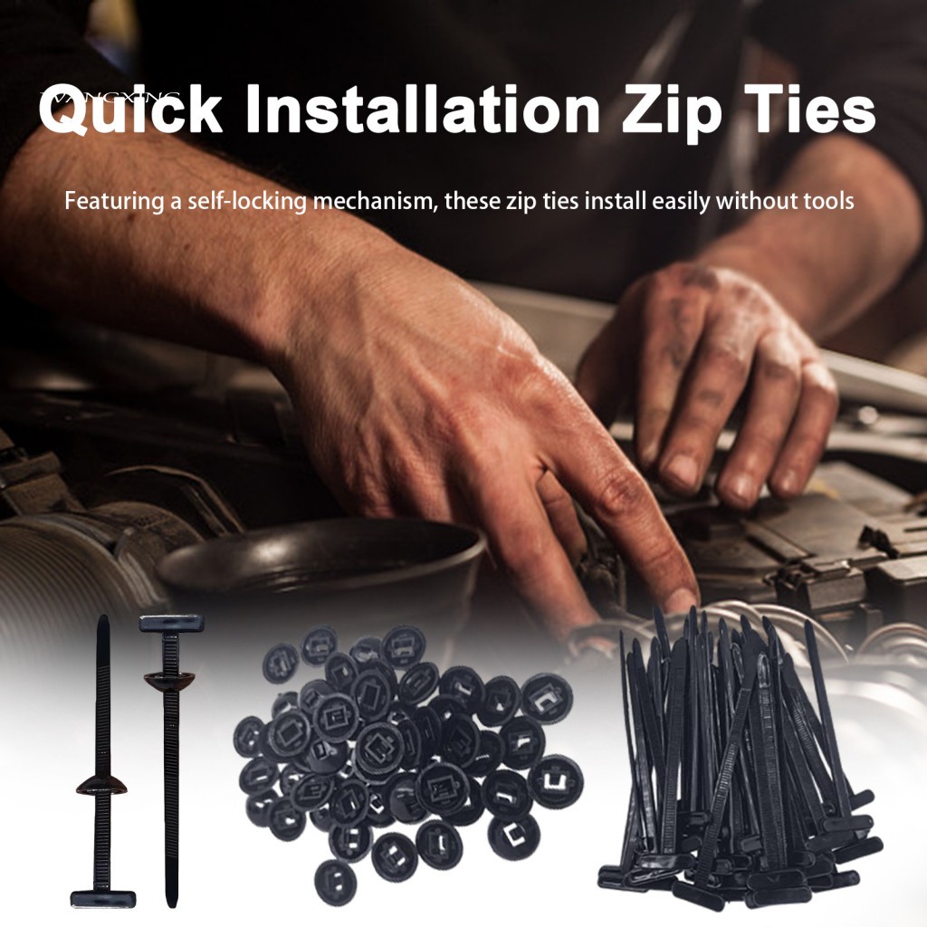 100pcs Emergency Repair Zip Ties Uv Resistant Cable Ties Universal Self ...