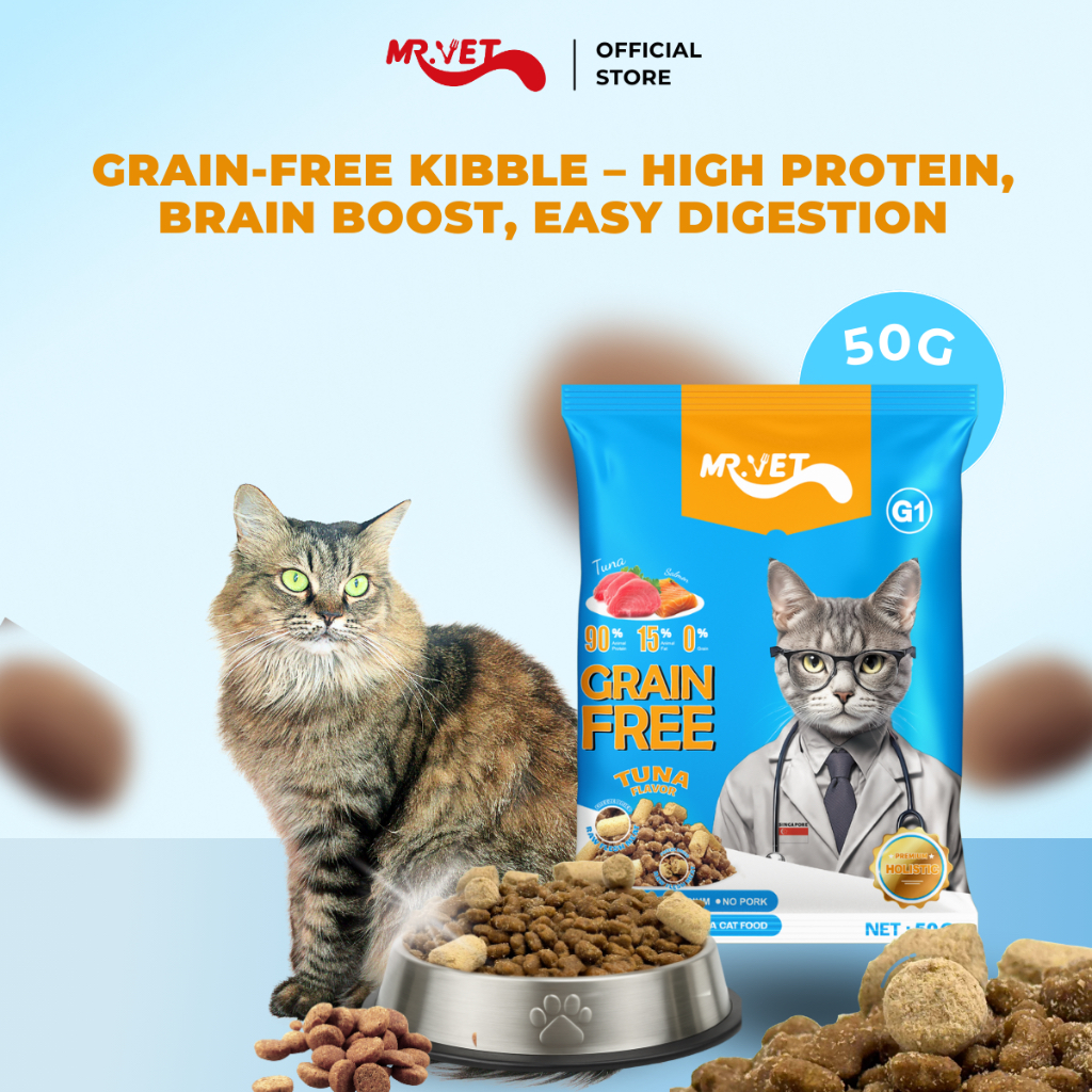 Mr. Vet G1 Tuna Grain-Free Formula Cat Food 50G, Digestive Support ...