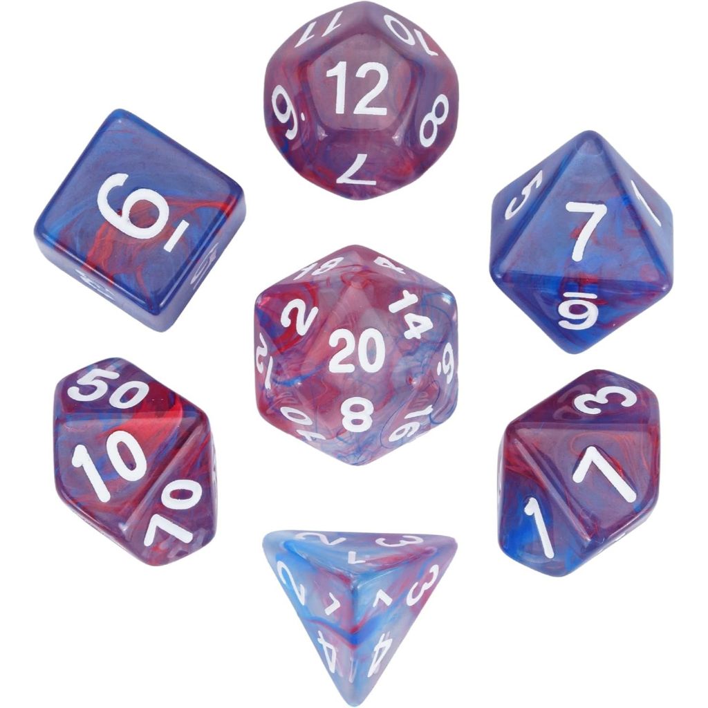 7-Die DND Dice Set Polyhedral Dice Set with a Leather Dice Bag, D&D ...