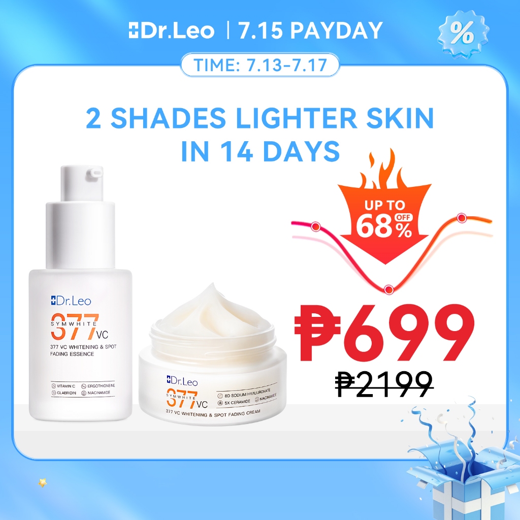 Dr.Leo 2pcs brighting set with Symwhite 377 Dark Spot Moisturizer Essence Mud Brightens Skin ...