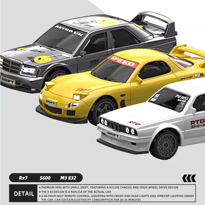 1/43 Mini RC Drift Car Desktop Remote Control Car High Speed Drift ...