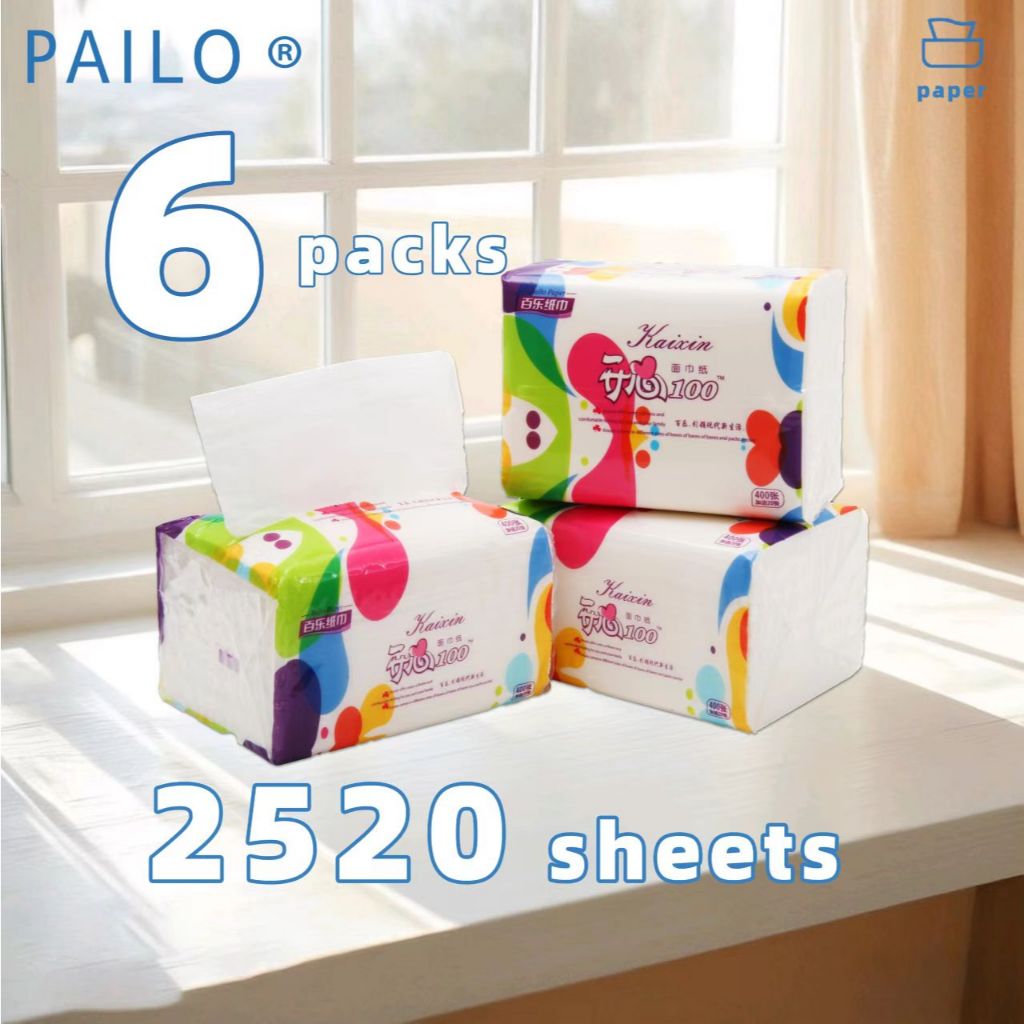 PAILO 6 Packs 420 Sheets Toilet Paper Household Large Packaging Pumping ...