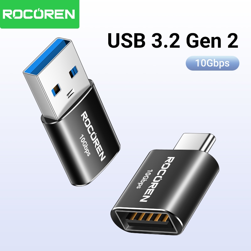 Rocoren USB 3.2 Gen 2 OTG Adapter Type-C to USB-A USBC Type C Female ...
