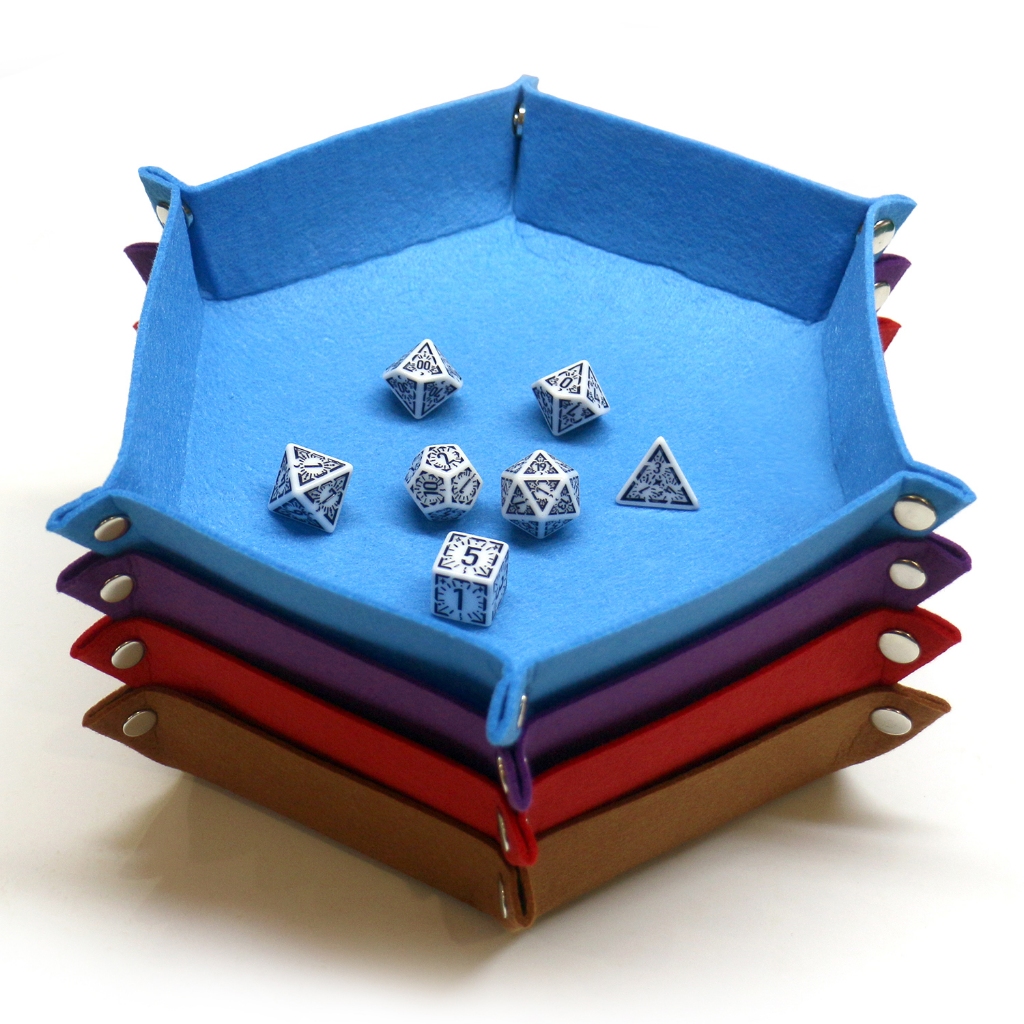 1PC Dice Tray Set Foldable Dice Trays Hexagon Dice Rolling Tray Felt ...