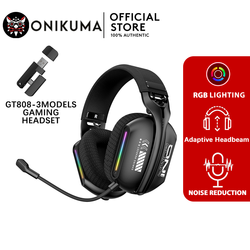 ONIKUMA GT808 Three Mode With Mic E-Sports Wireless Gaming Headset RGB ...