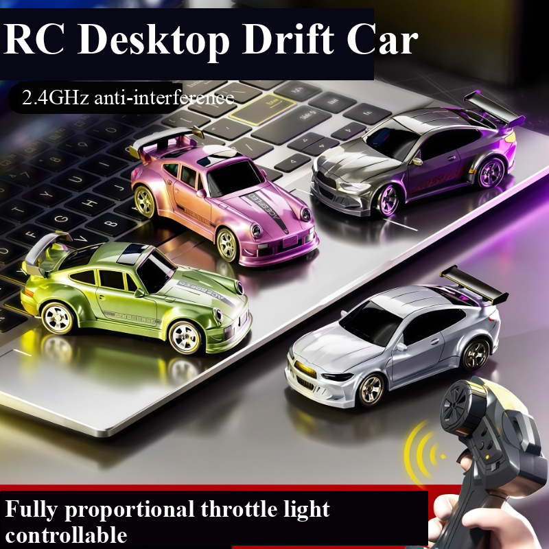 1/64 Mini RC Car 4WD Proportional Throttle Steering Remote Control ...