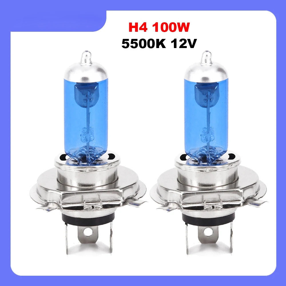 2pcs 100W H4 Halogen Car Headlight Bulbs 9003 HB2 5500K Auto Lamp Hi/Lo ...