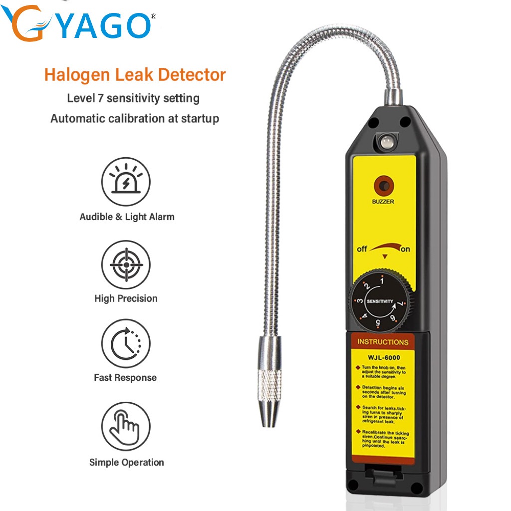 YAGO Gas detector gas leak detector Freon gas analyzer CFC HFC Halogen ...