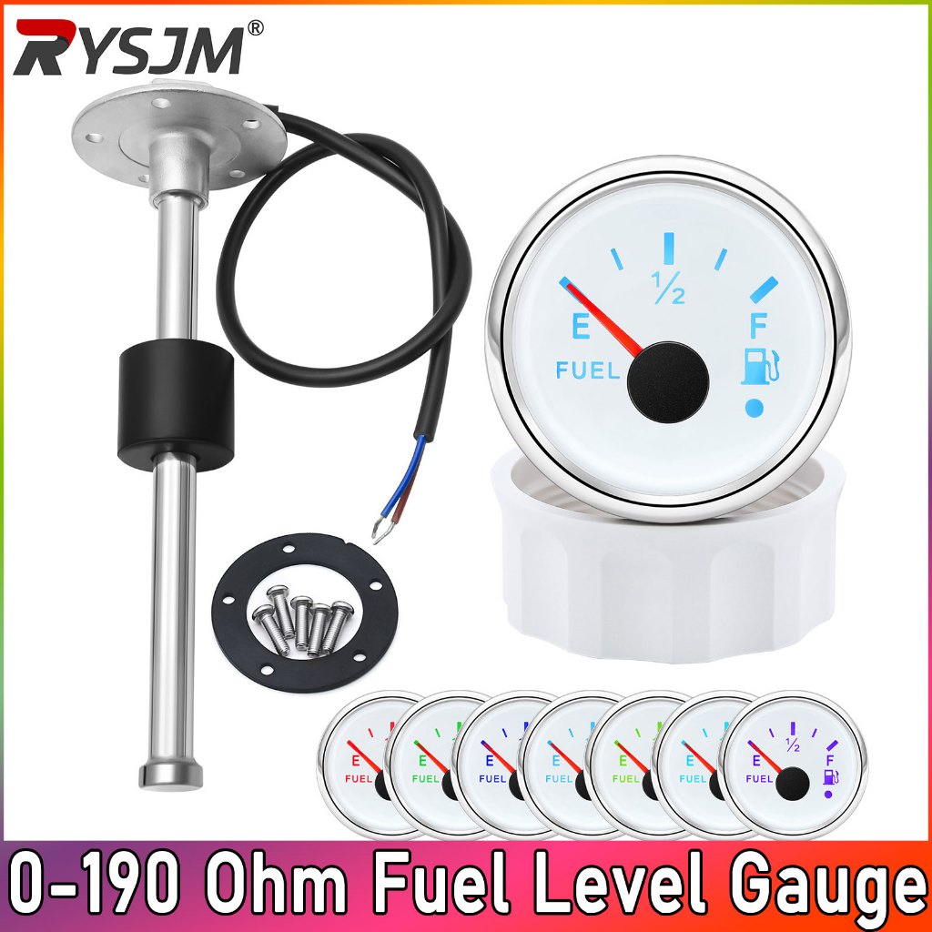 100-500MM Sensor 52mm 0-190 Ohm Fuel Level Gauge With 7 Colors LED ...