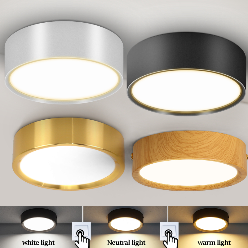 LED Pin Light Surface Mounted Golden Ultrathin 3 Colors Round 220V ...