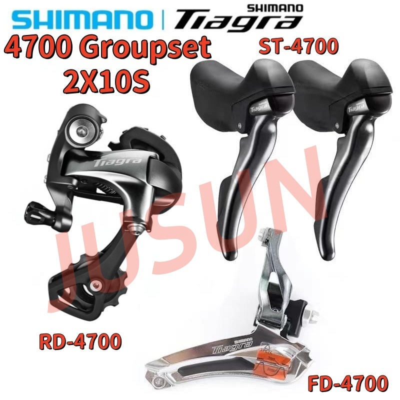 Shimano TIAGRA 4700 Groupset 2×10 Speed Road Bike ST-4700 STI Lever ...