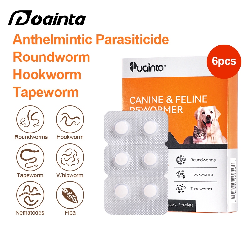 PUAINTA Pet Wormrid Deworming For Dogs and Cats Tapeworms Roundworms ...