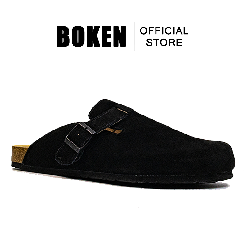 BOKEN Suede Cork Classic Sandals Mules for Men Comfortable Beach Clogs ...