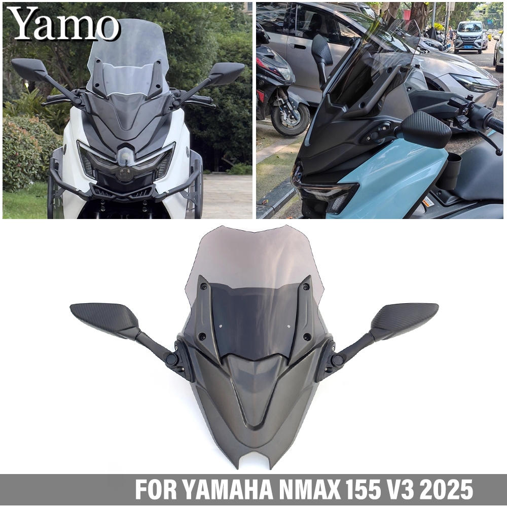For YAMAHA NMAX 155 125 V3 2025 modified windshield cover NMAX V3 rearview mirror forward ...