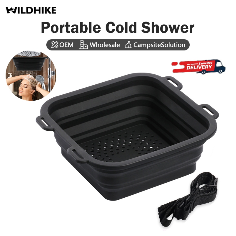 Silicone Rain Shower Ice Bath Tub Bucket for Shower, Portable Foldable ...