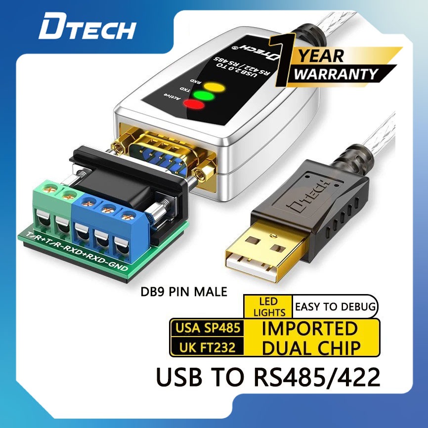 DTECH USB2.0 To RS422/485 Converter 9-Pin Serial Port USB RS485 Module ...