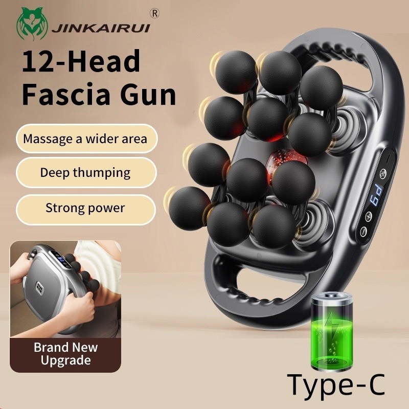[PH Stock]Jinkairui Massage Gun 12 Heads High Vibration Fascia Gun ...