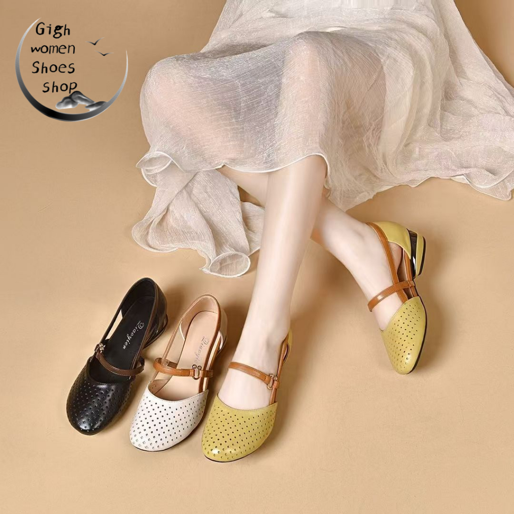 [Box ] Gigh 2025 Hollow Mary Jane shoes for women Breathable Office ...