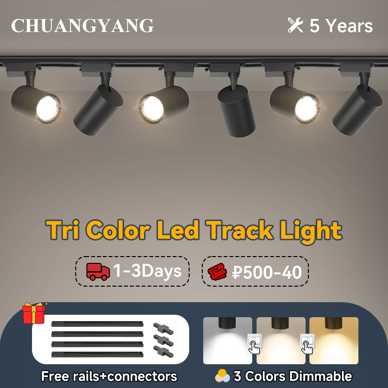 CHUANGYANG Full Set Led Tack Light Tricolor Rail Warm Light Ceiling ...