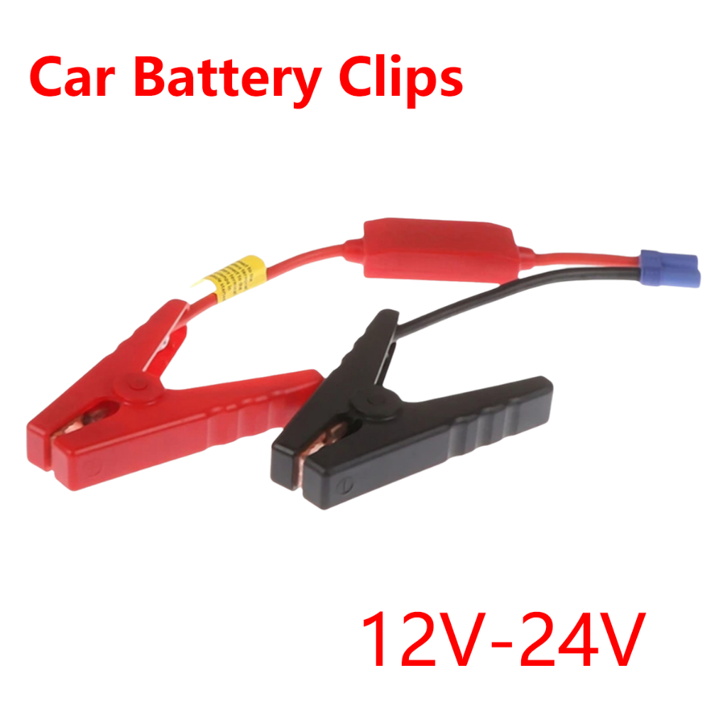 Universal Battery Booster Jumper Clips Cable EC5 Plug Power Adaptor 12V-24V Car Emergency ...