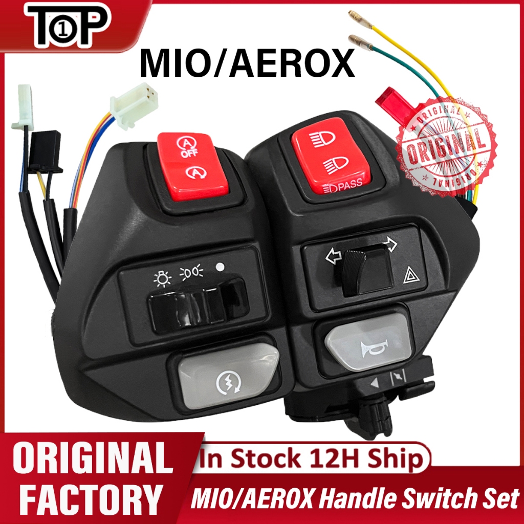 1Pair Domino Handle Switch With Hazard Light Switch For Aerox / MIO ...