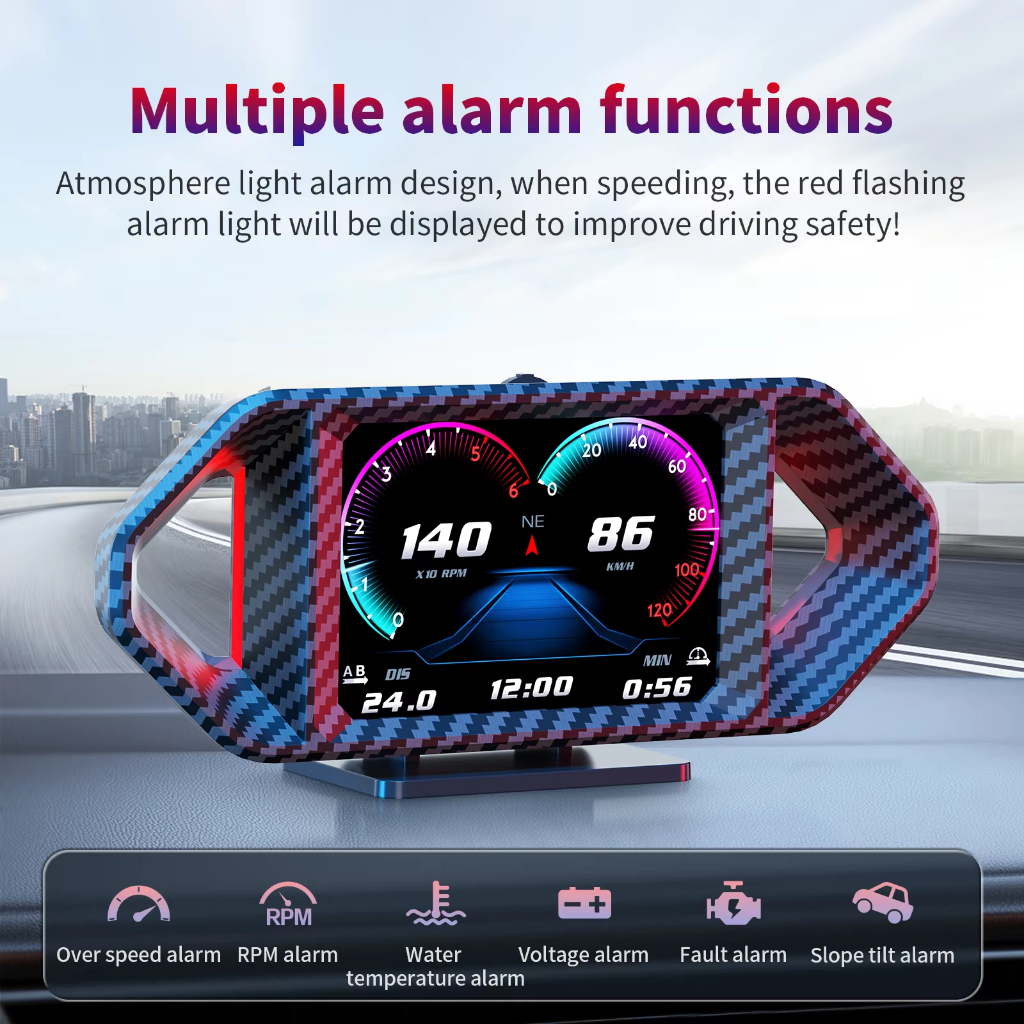 Head Up Display P26 Car EOBD Smart HUD Digital OBD2 GPS Warning System ...