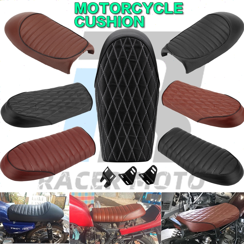 Seat Cover Motorcycle Universal PU Leather Vintage Cafe Racer Seat camel back seat cover Retro ...