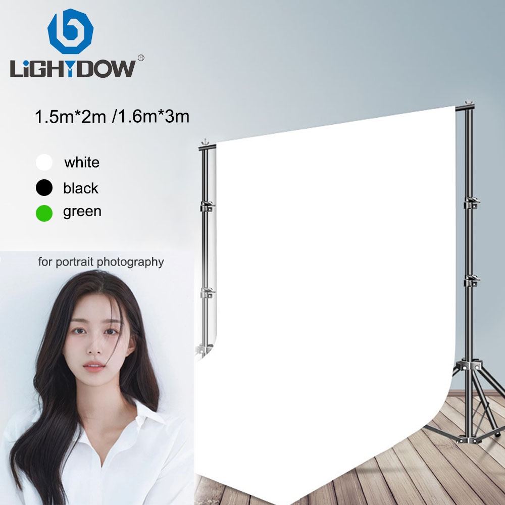 Lightdow 1.6m*3m/1.5m*2m Backdrop for Studio Photography White/Black ...