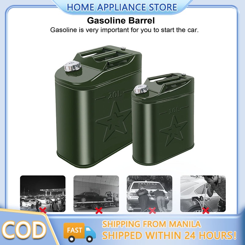5/10/20L Gasoline Tank Diesel Fuel Tank Outdoor Iron Alloy Fuel Tank ...