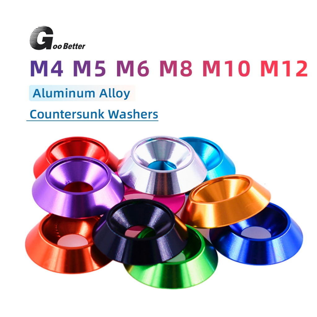 M4 M5 M6 M8 M10 M12 Countersunk Washers -Anodised Aluminium - Screws ...
