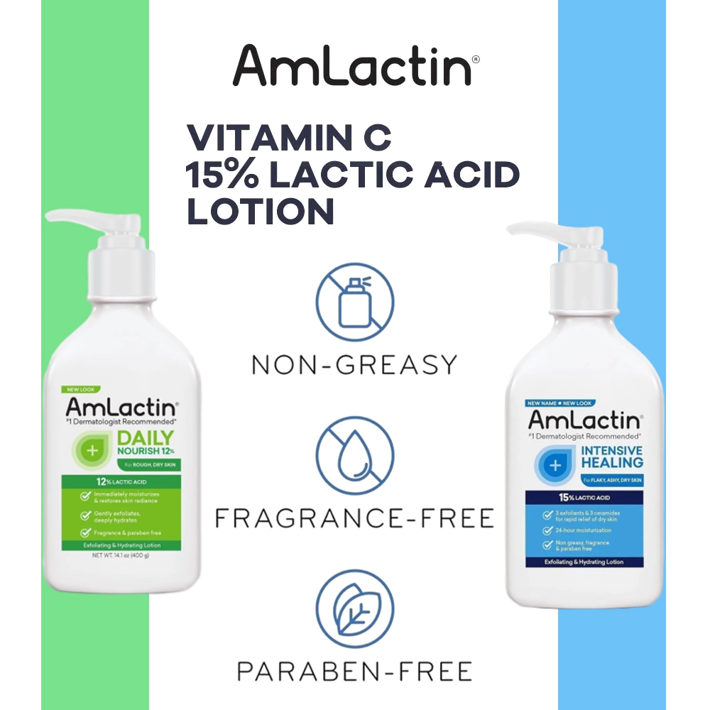 Amlactin Moisturizing Body Lotion Daily 12% Lactic Acid Moisturizing ...