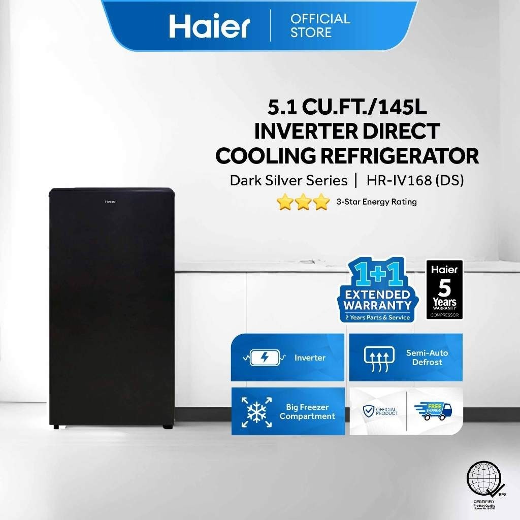 Haier HR-IV168 5.1 cu.ft/145L Smart Inverter Refrigerator - 3-Star ...