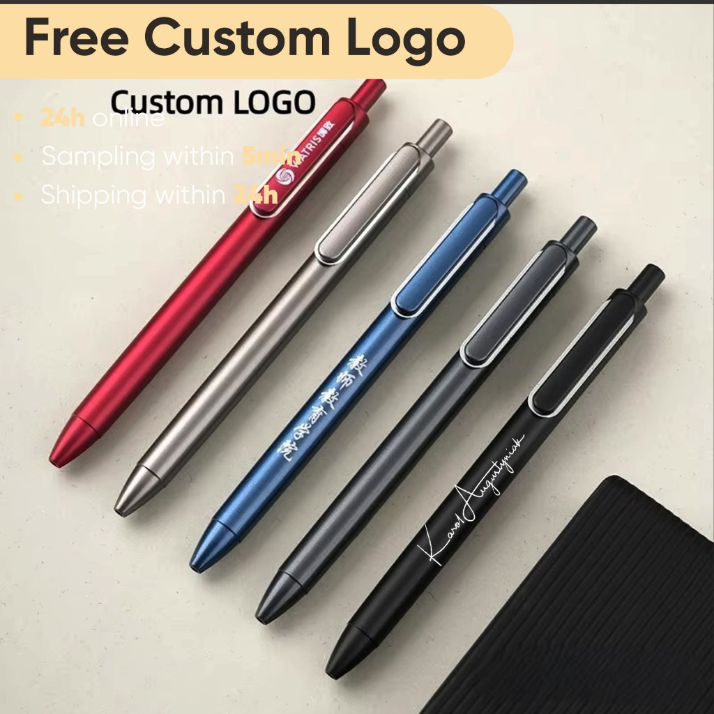 1Pcs Free logo, high-grade press, gel pen, weighted texture, business ...