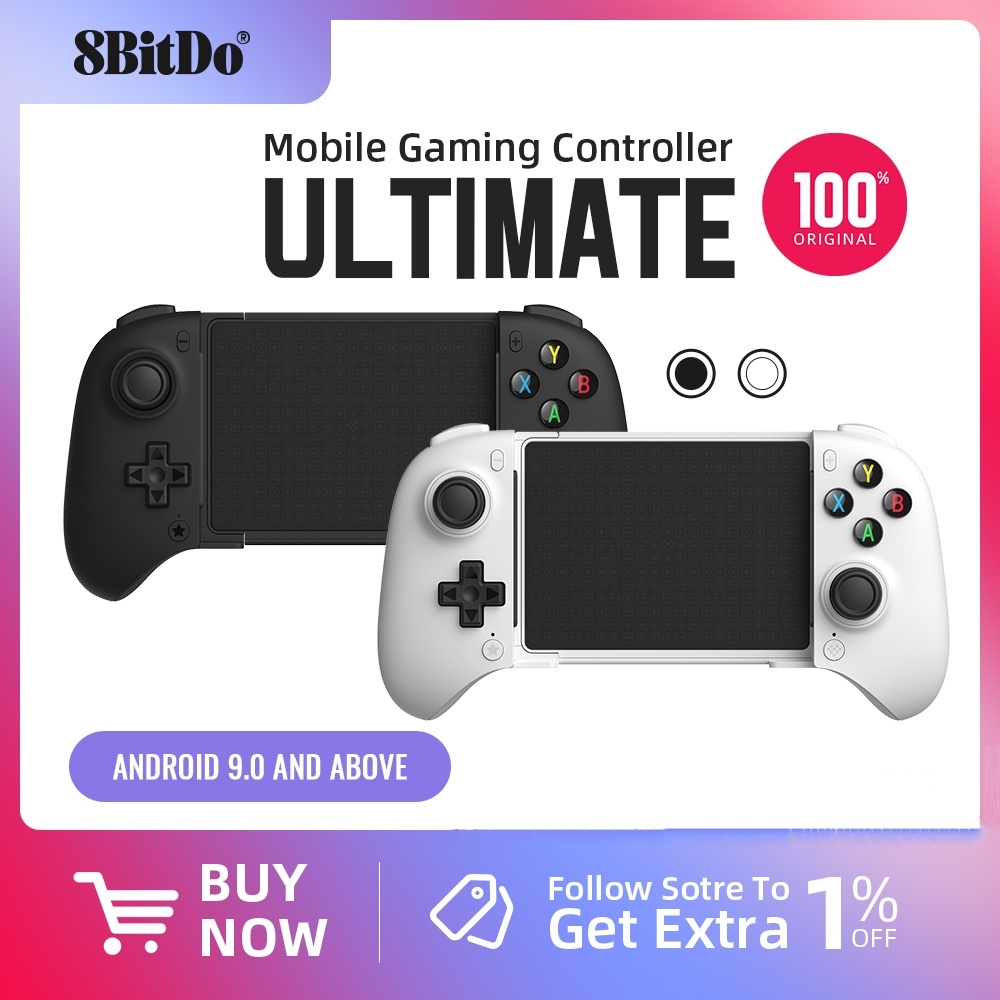 8BitDo Ultimate Bluetooth Mobile Game Controller,Gamepad with Hall Joysticks and Triggers for ...