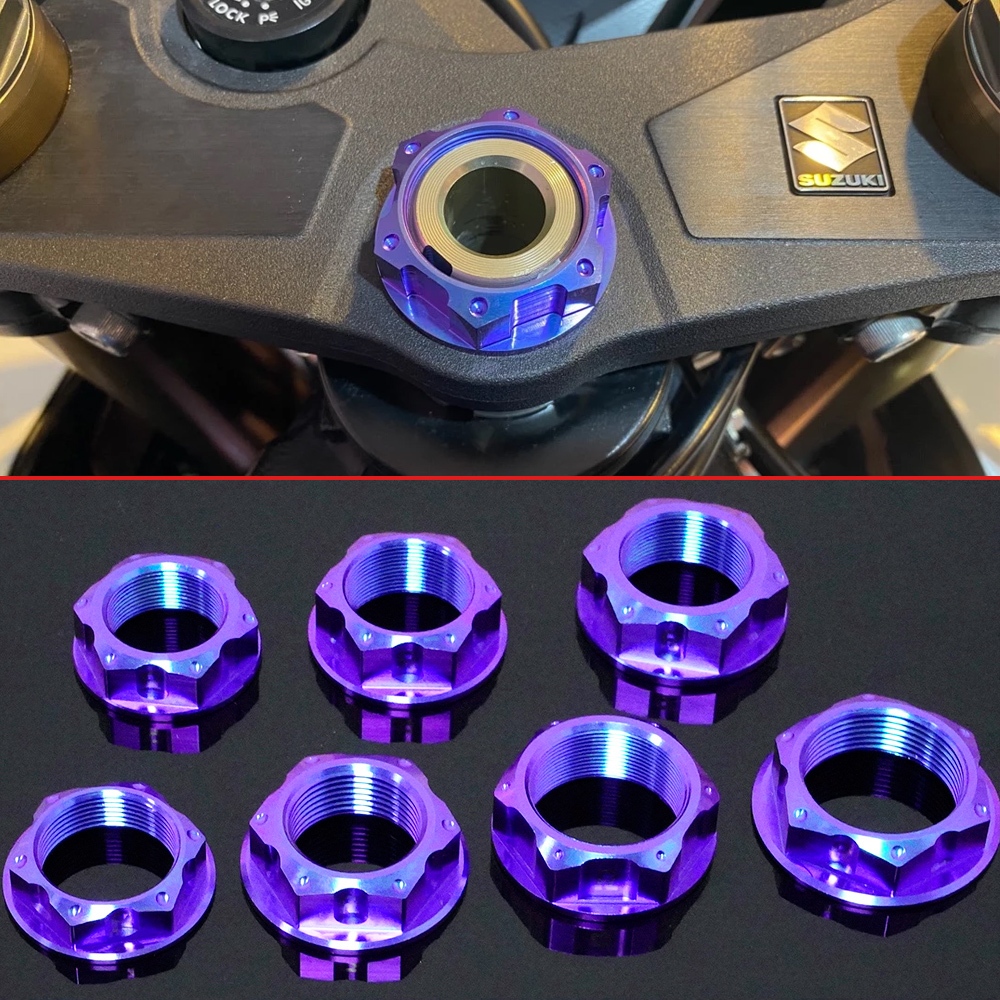 FLAWLESSTI M22-M30 Gr5 Titanium Nut Yoke Nut Steering Stem Nut For ...
