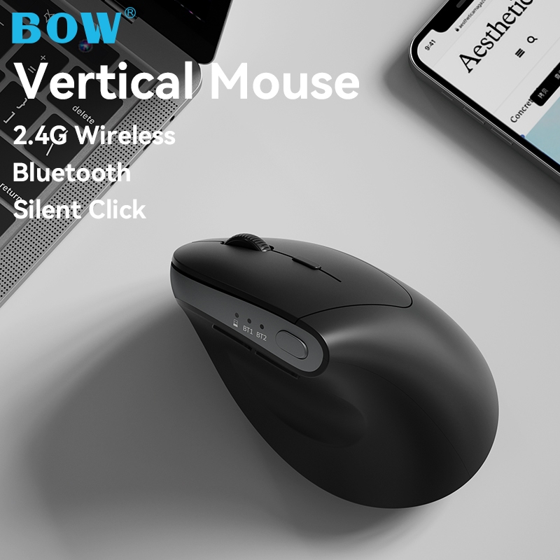 BOW MD190L Max Series Ergonomic Vertical Mouse Dual Mode Mouse 2.4G ...