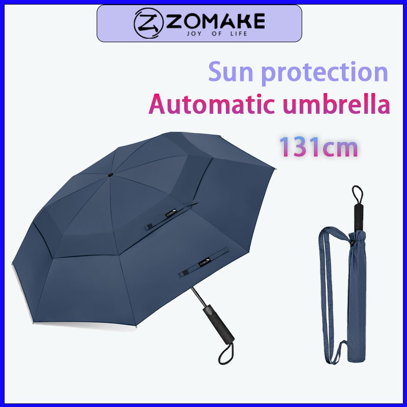 8-bone semi-automatic folding Golf umbrella 30-inch bi-fold double ...