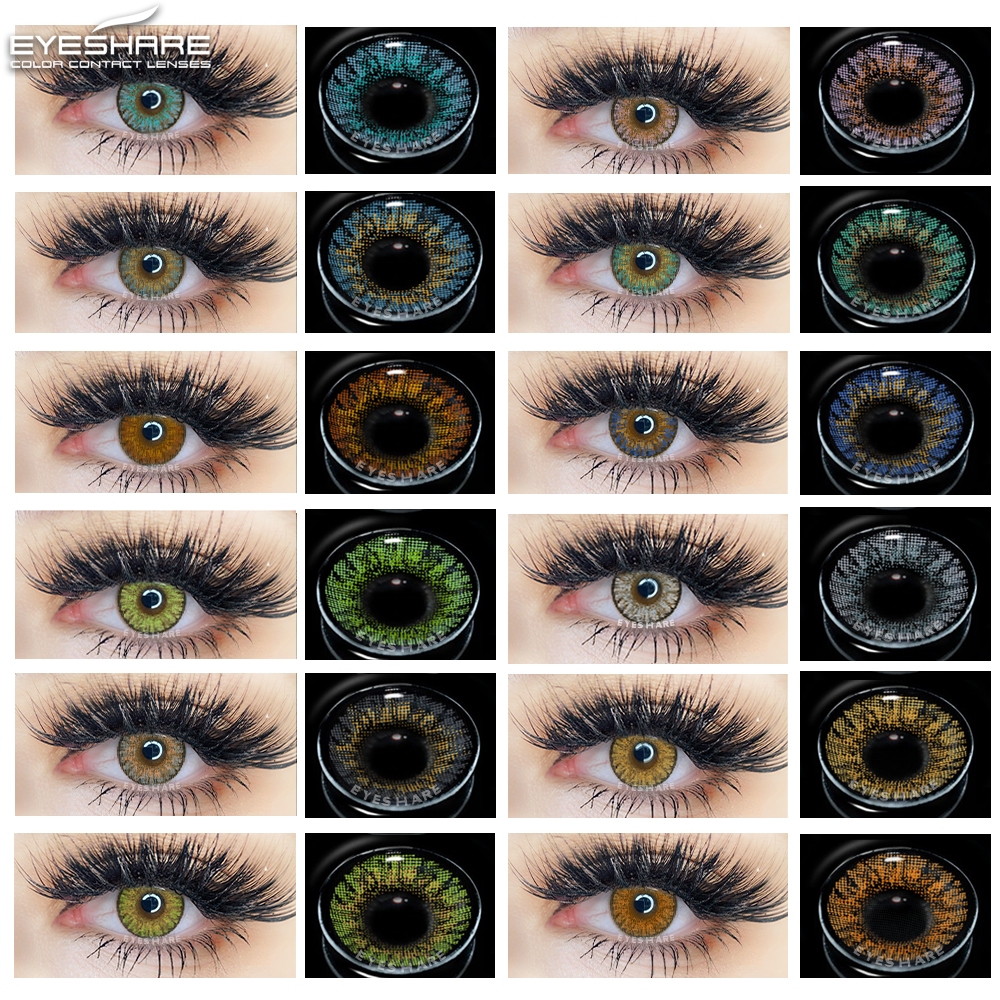 EYESHARE 1 Pair 3 Tone Series Colored Eye Contact Lenses Cosplay Faux ...